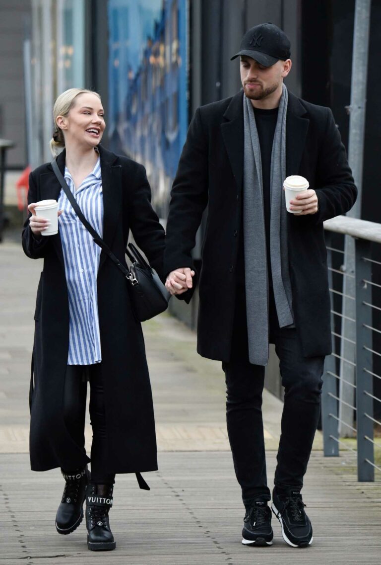 Jessica Power in a Black Coat Was Seen Out in Manchester – Celeb Donut