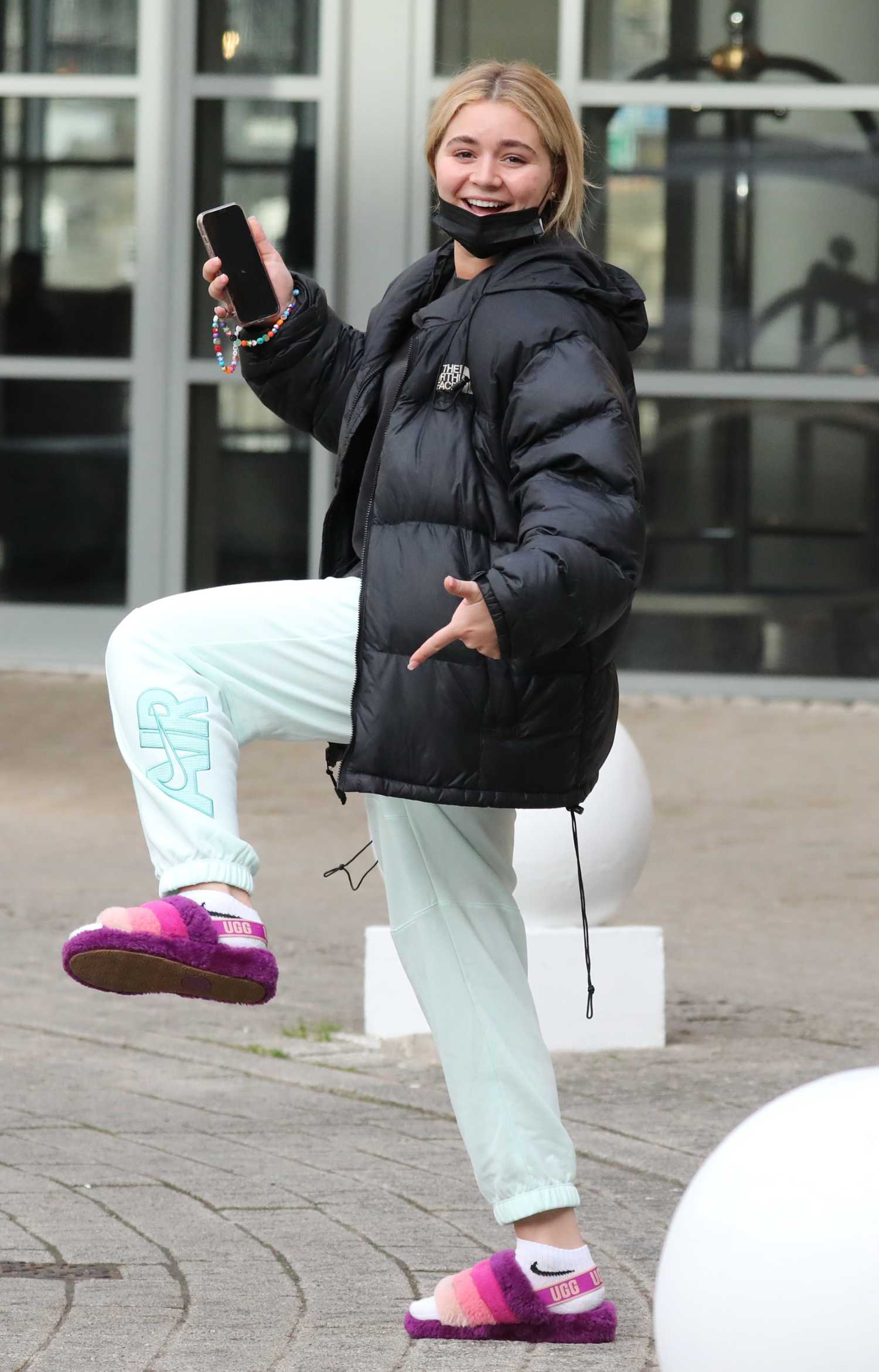 Tilly Ramsay in a Black Puffer Jacket Leaves Her Hotel in Newcastle ...