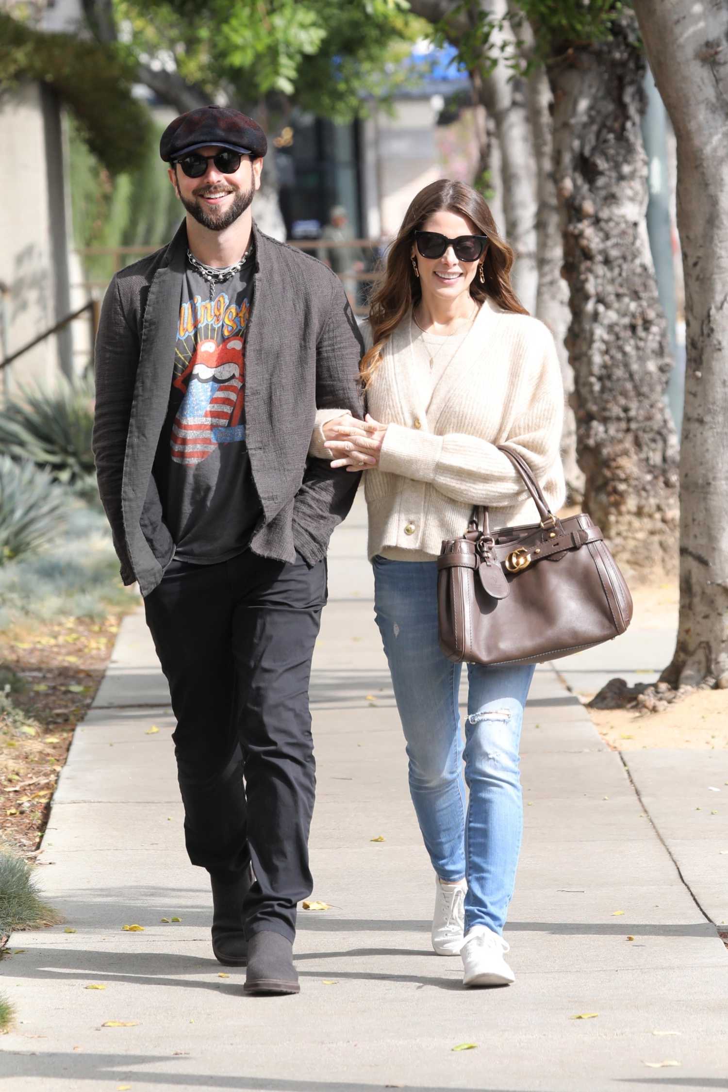 Ashley Greene in a Beige Cardigan Was Seen Out with Her Husband Paul Khoury in Pasadena – Celeb ...