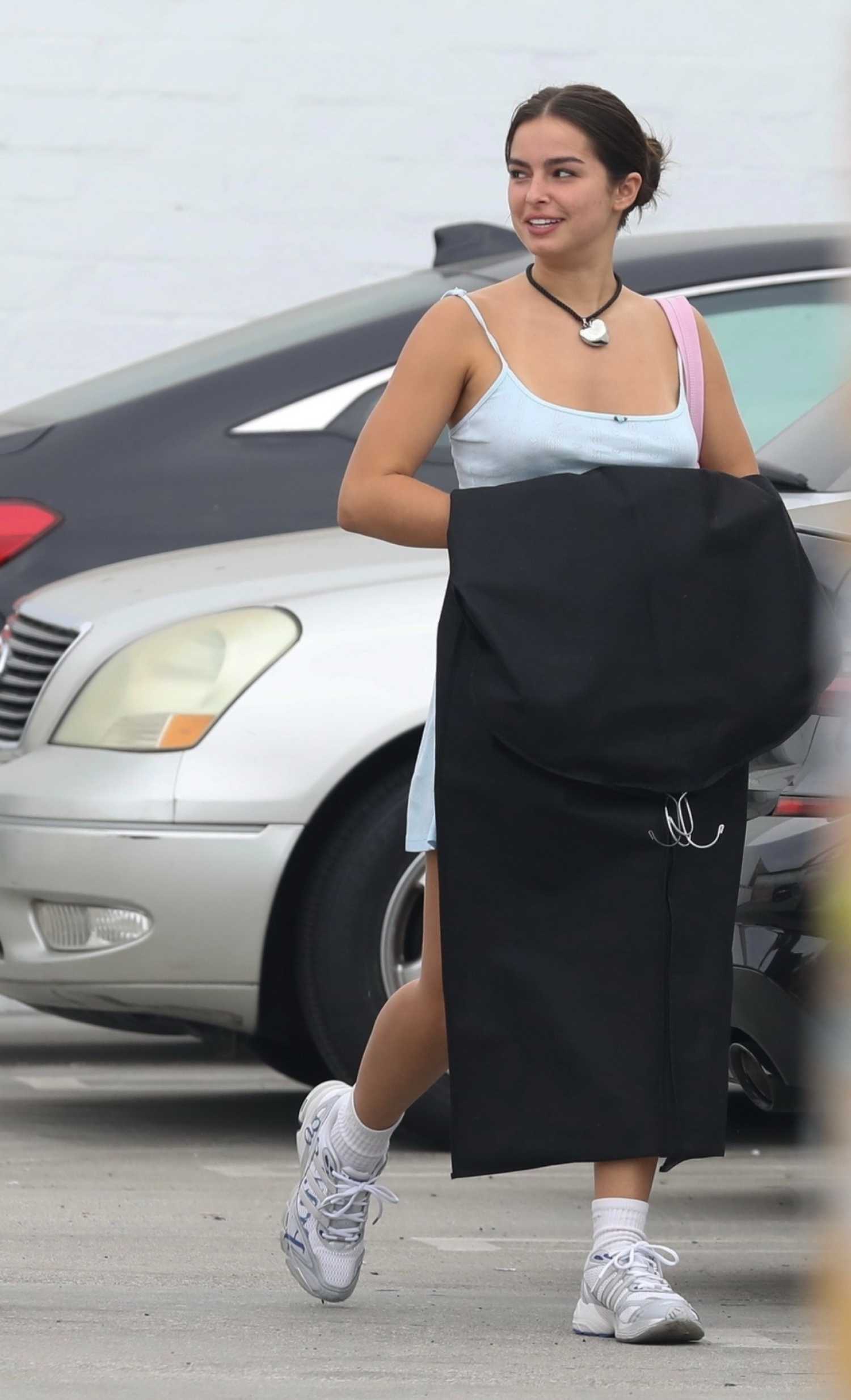 Addison Rae in a White Mini Dress Goes Shopping at Dover Street Market ...