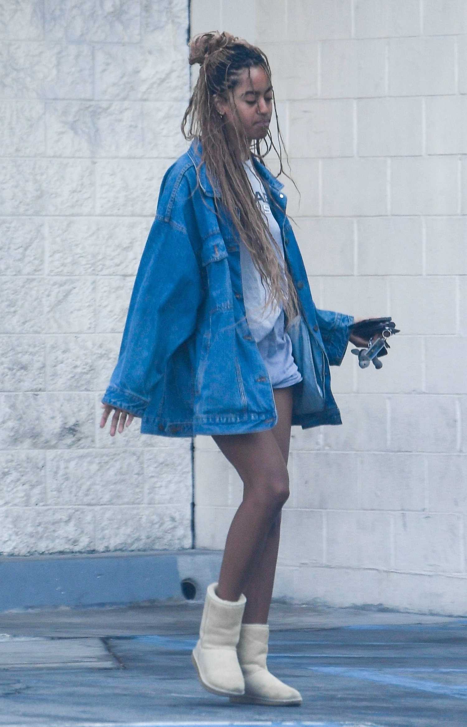 Malia Obama in a Blue Denim Jacket Was Seen Out in Los Angeles – Celeb ...