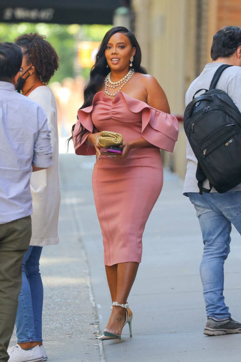 Angela Simmons in a Pink Dress Leaves the Tamron Hall Show in New York ...