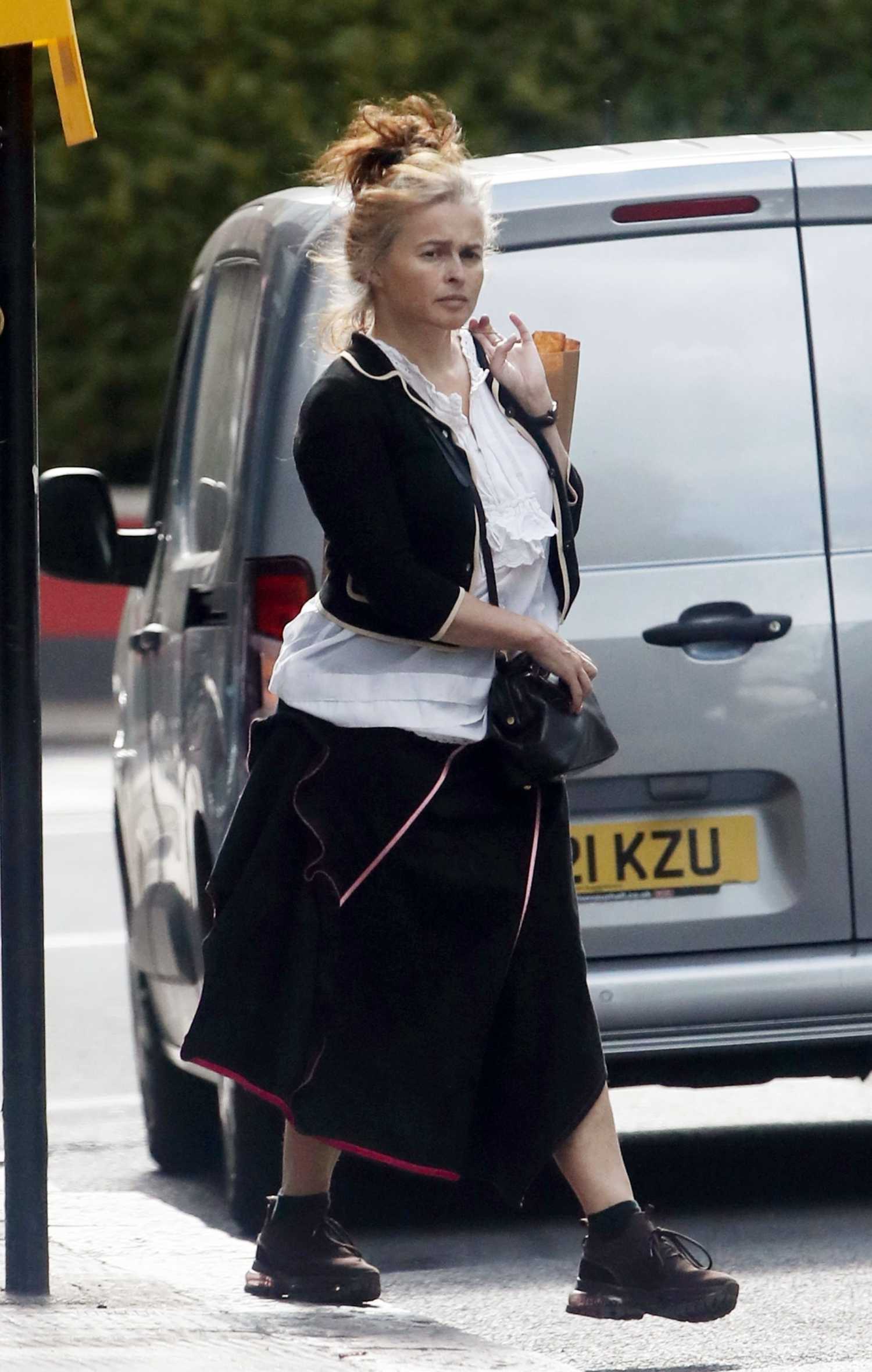 Helena Bonham Carter in a White Blouse Was Seen Out in North London ...