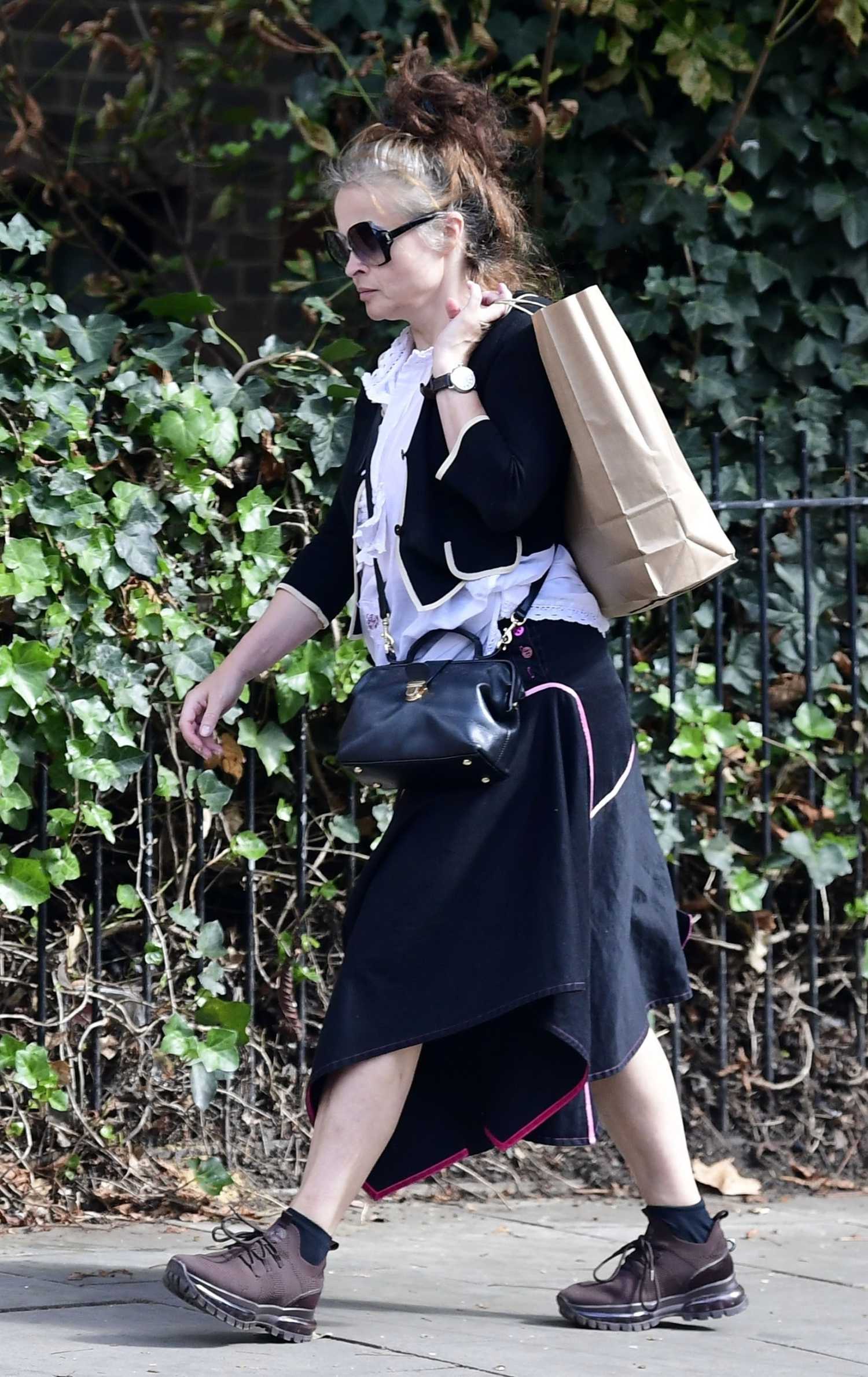 Helena Bonham Carter in a White Blouse Was Seen Out in North London ...