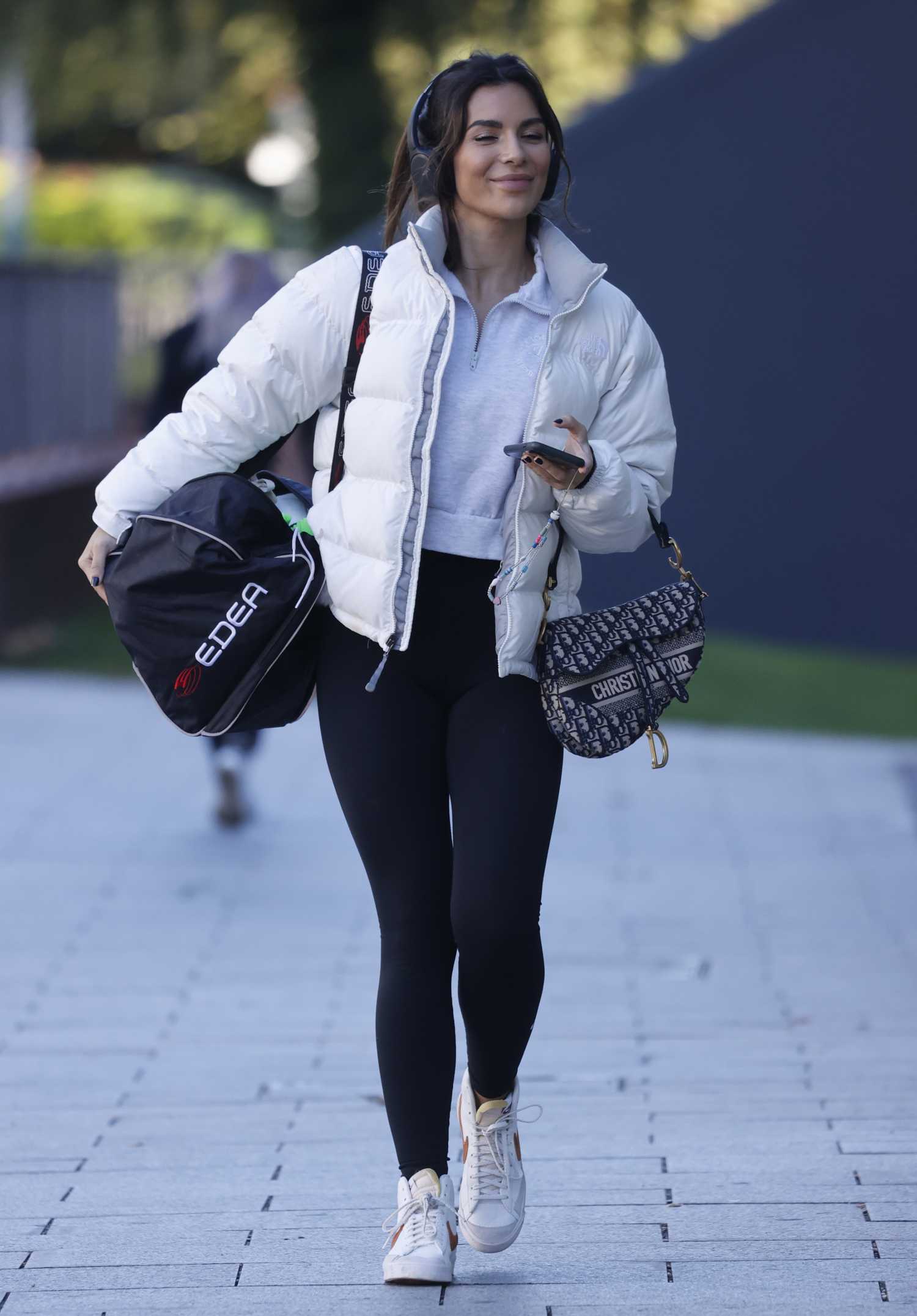 Ekin-Su Cülcüloğlu in a White Puffer Jacket Was Seen Out in London ...