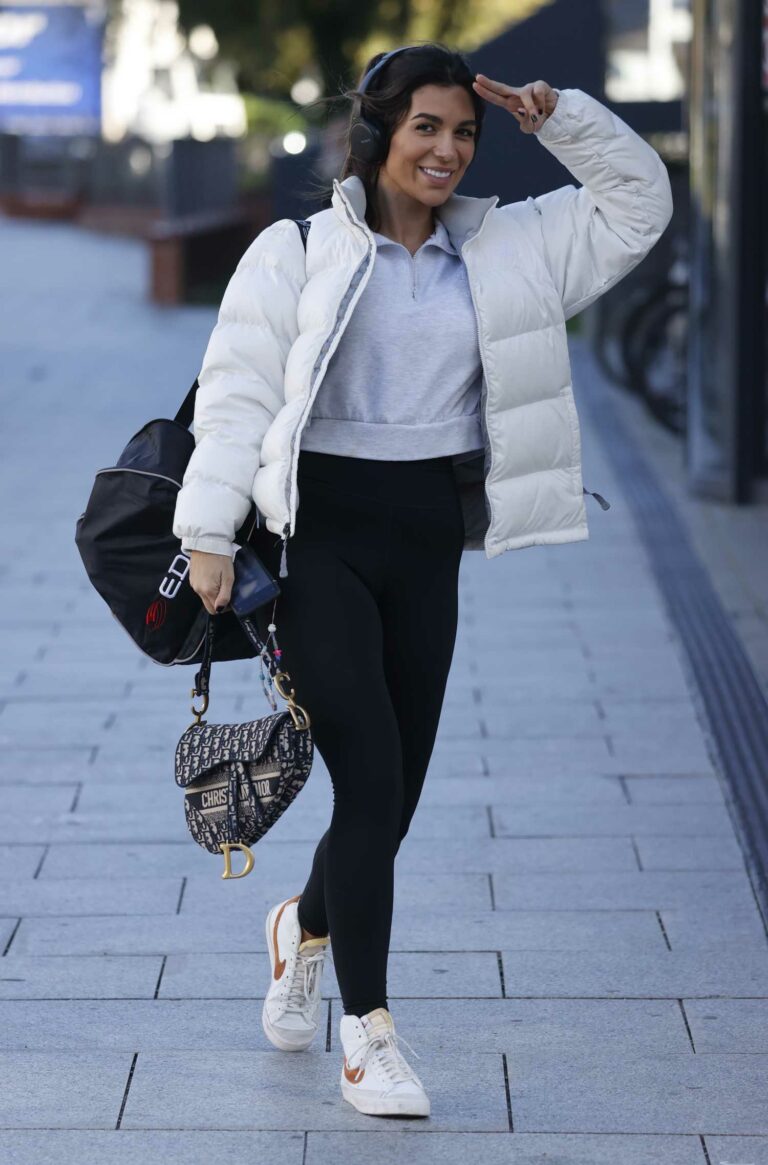 Ekin-Su Cülcüloğlu in a White Puffer Jacket Was Seen Out in London ...