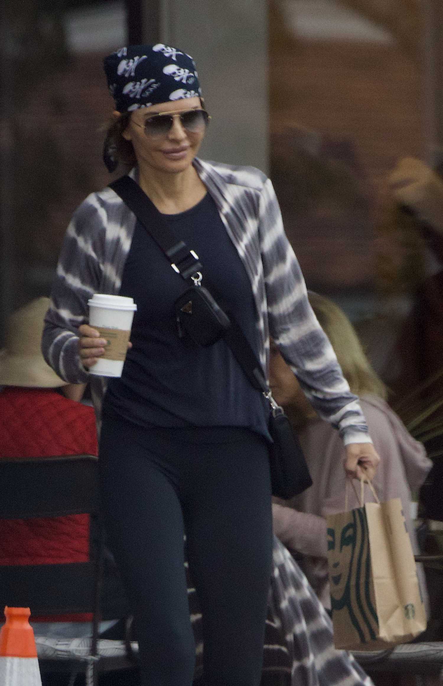 Lisa Rinna in a Skull and Crossbones Bandana Makes Starbucks Run in ...