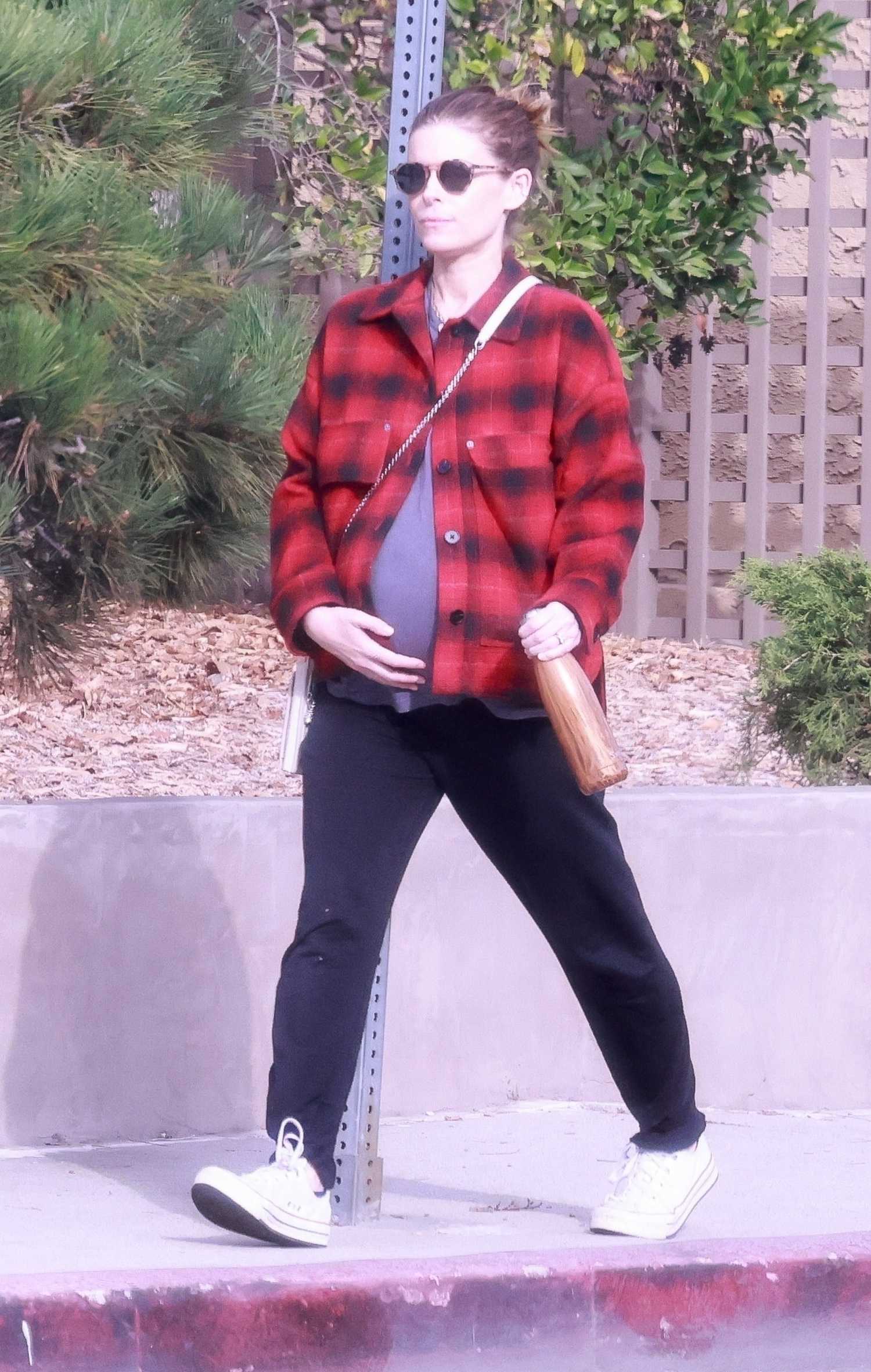 Kate Mara in a Plaid Shirt Leaves a Morning Yoga Class in Los Angeles ...