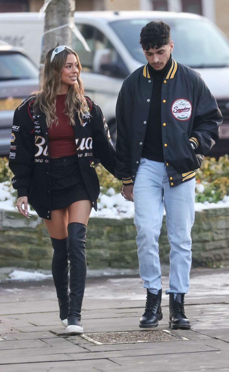 Kayla Richart in a Black Mini Skirt Was Seen Out with Her Boyfriend in ...