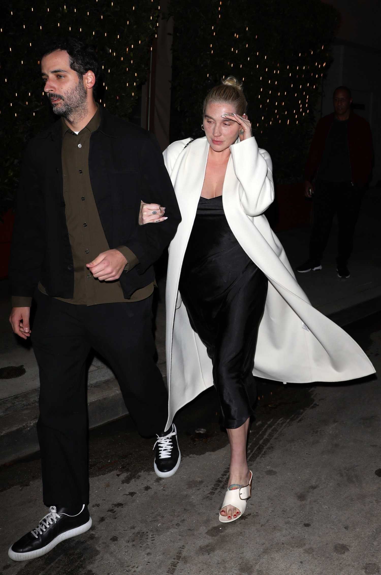 Kesha in a White Cardigan Leaves a Romantic Dinner with Her Boyfriend ...