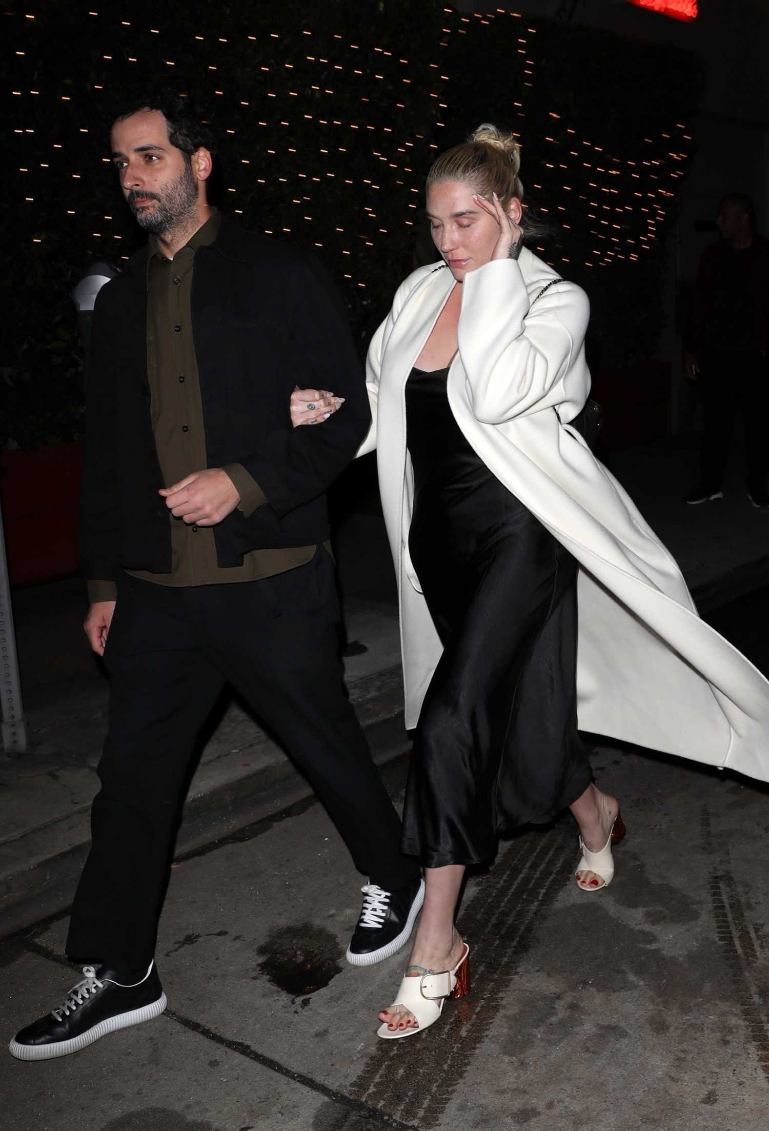 Kesha in a White Cardigan Leaves a Romantic Dinner with Her Boyfriend ...