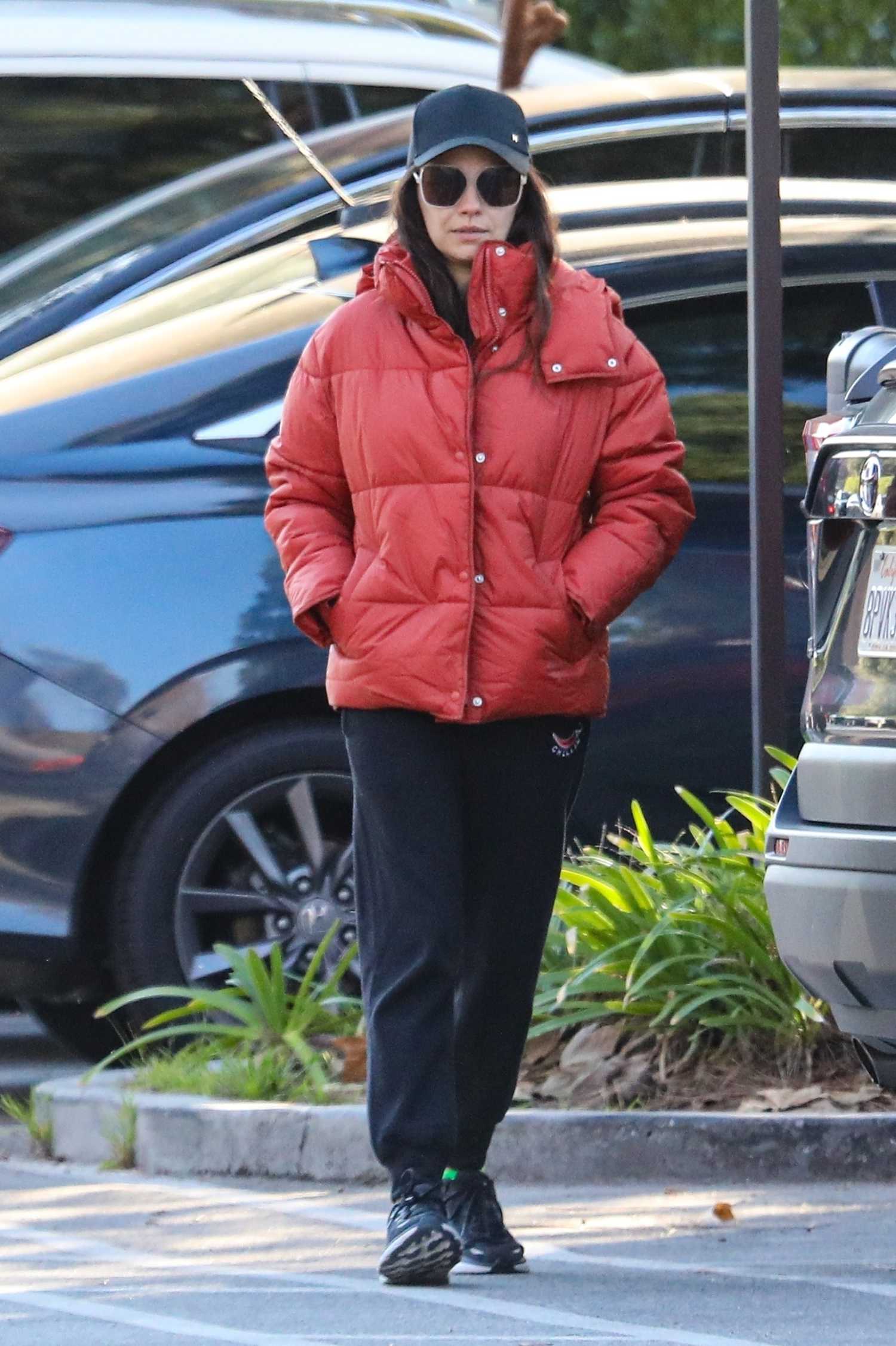 Mila Kunis in a Red Puffer Jacket Was Seen Out in Los Angeles – Celeb Donut