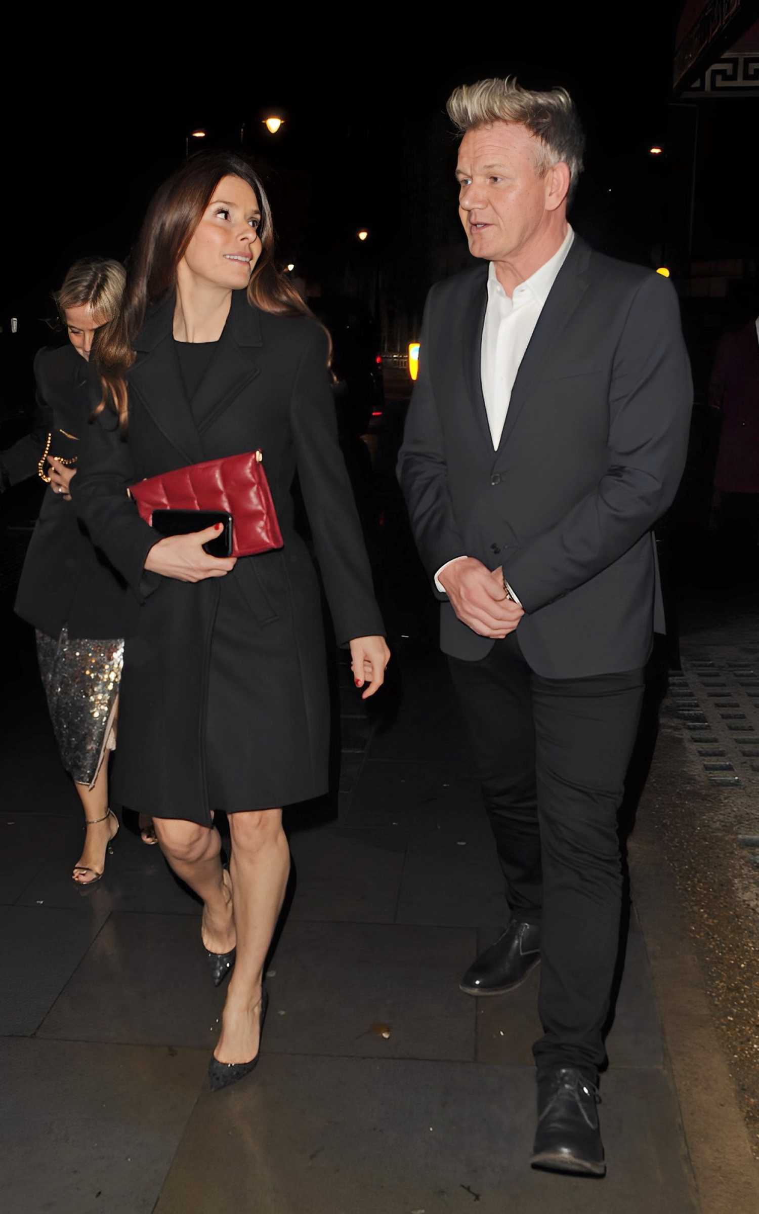 Tana Ramsay in a Black Coat Leaves Dinner with Gordon Ramsay at ...