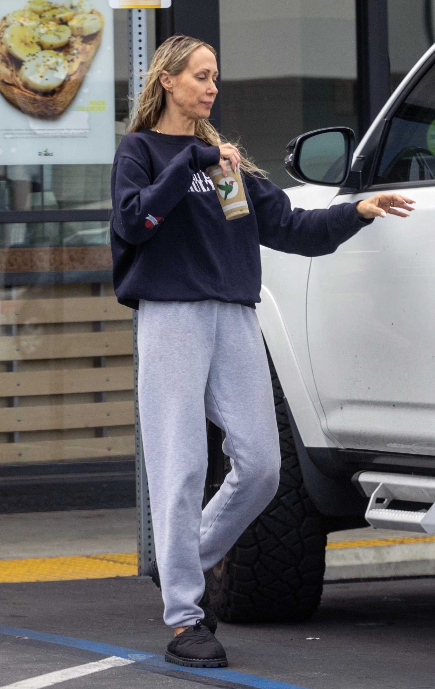 Tish Cyrus in a Grey Sweatpants Stops by Jamba Juice in Toluca Lake ...