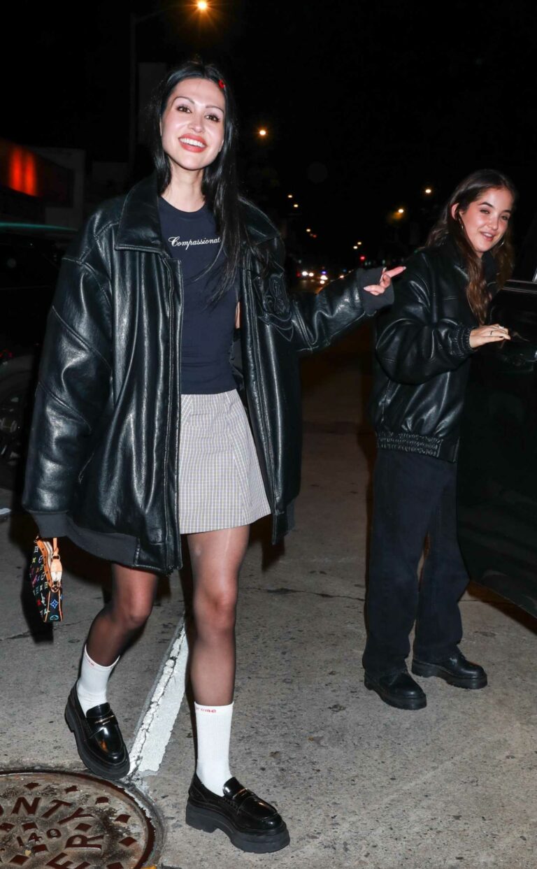 Amelia Hamlin in a Black Leather Jacket Leaves a Solo Dinner at Craig’s ...