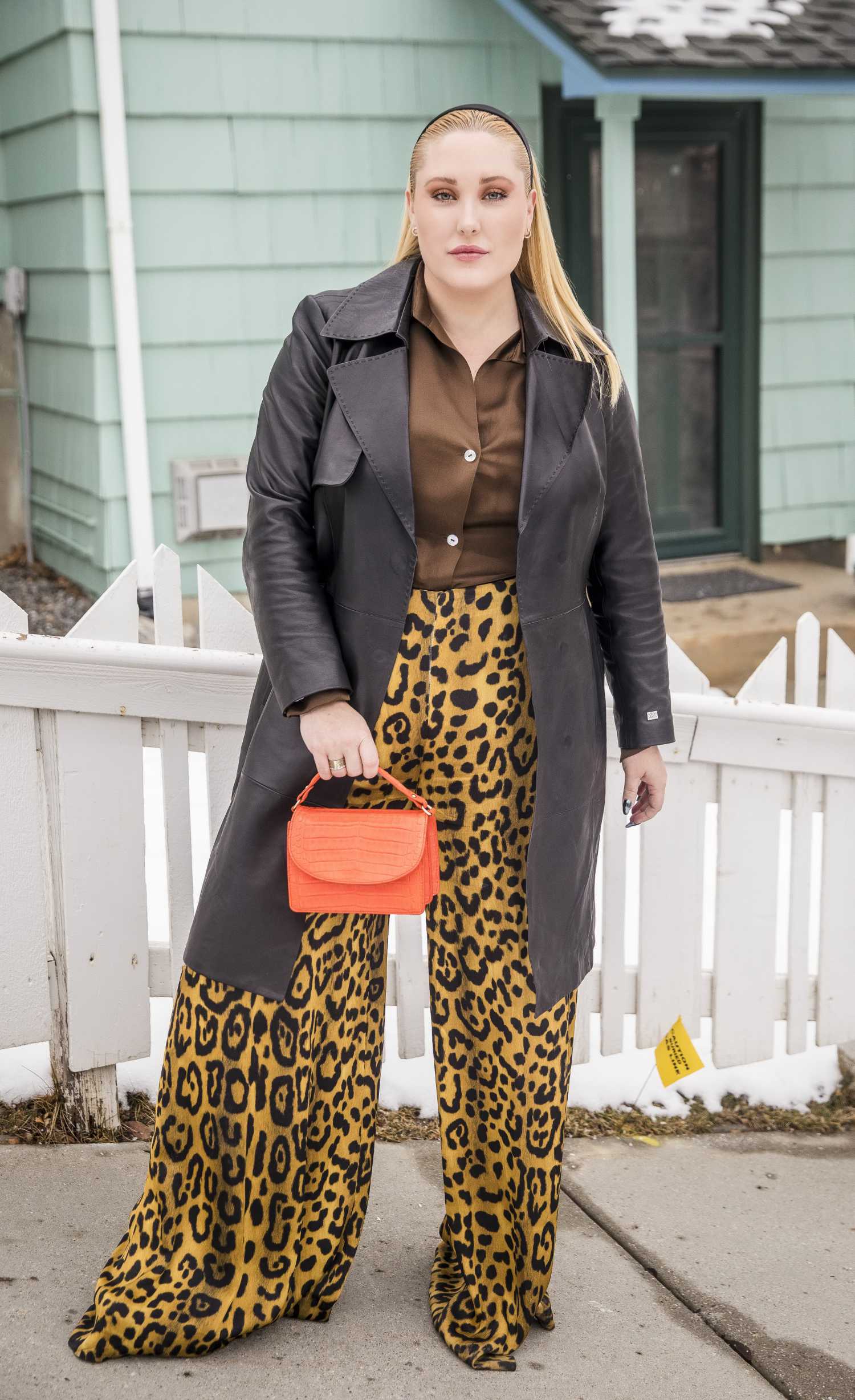 Hayley Hasselhoff in a Yellow Animal Print Pants Was Seen Out in Park ...