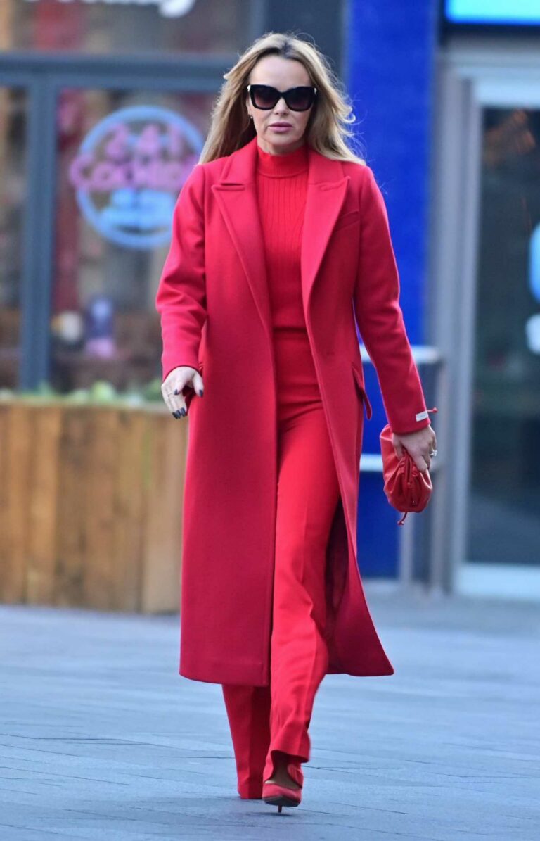 Amanda Holden in a Red Outfit Leaves the Heart Radio in London – Celeb ...