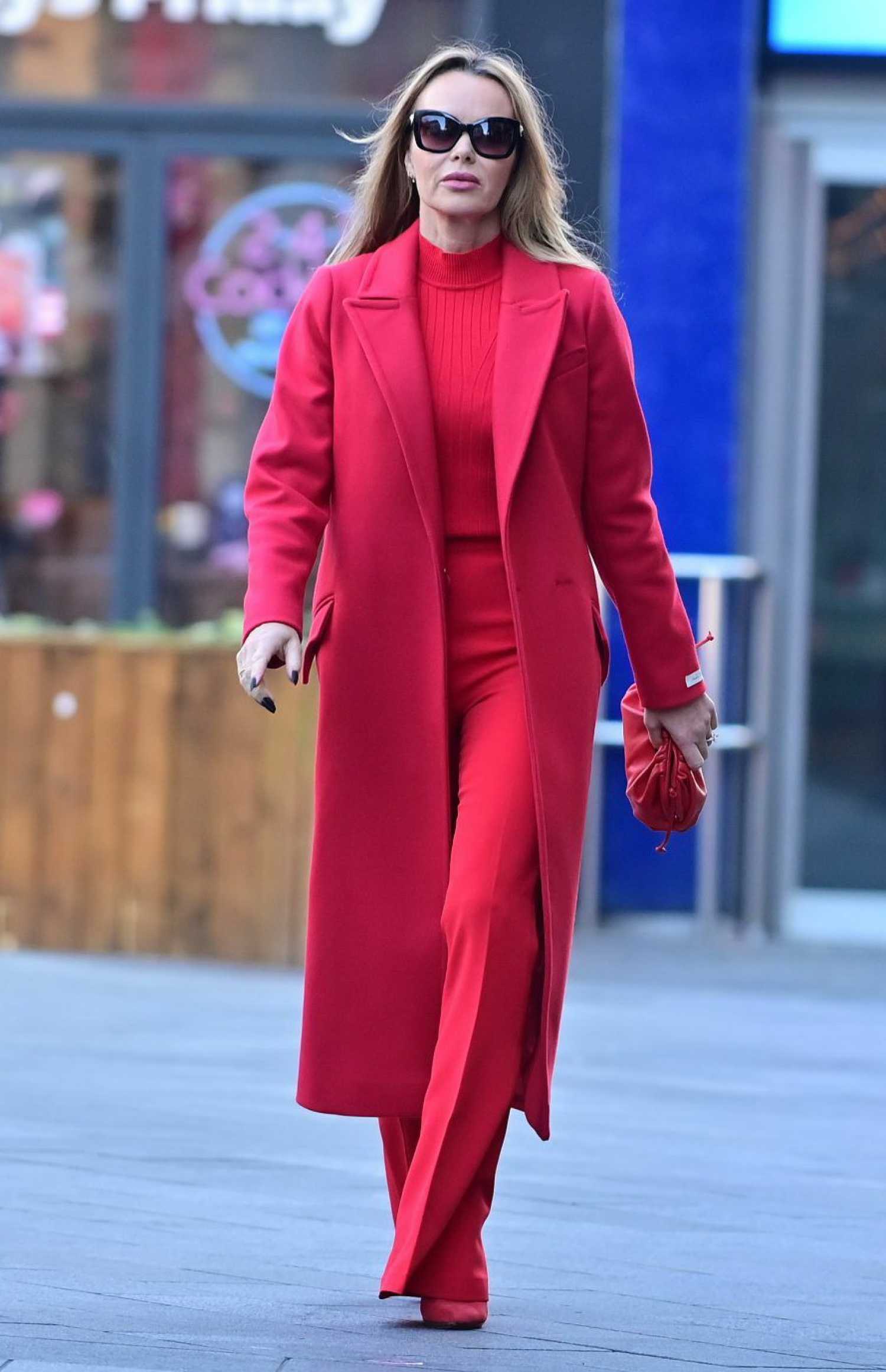 Amanda Holden in a Red Outfit Leaves the Heart Radio in London – Celeb ...