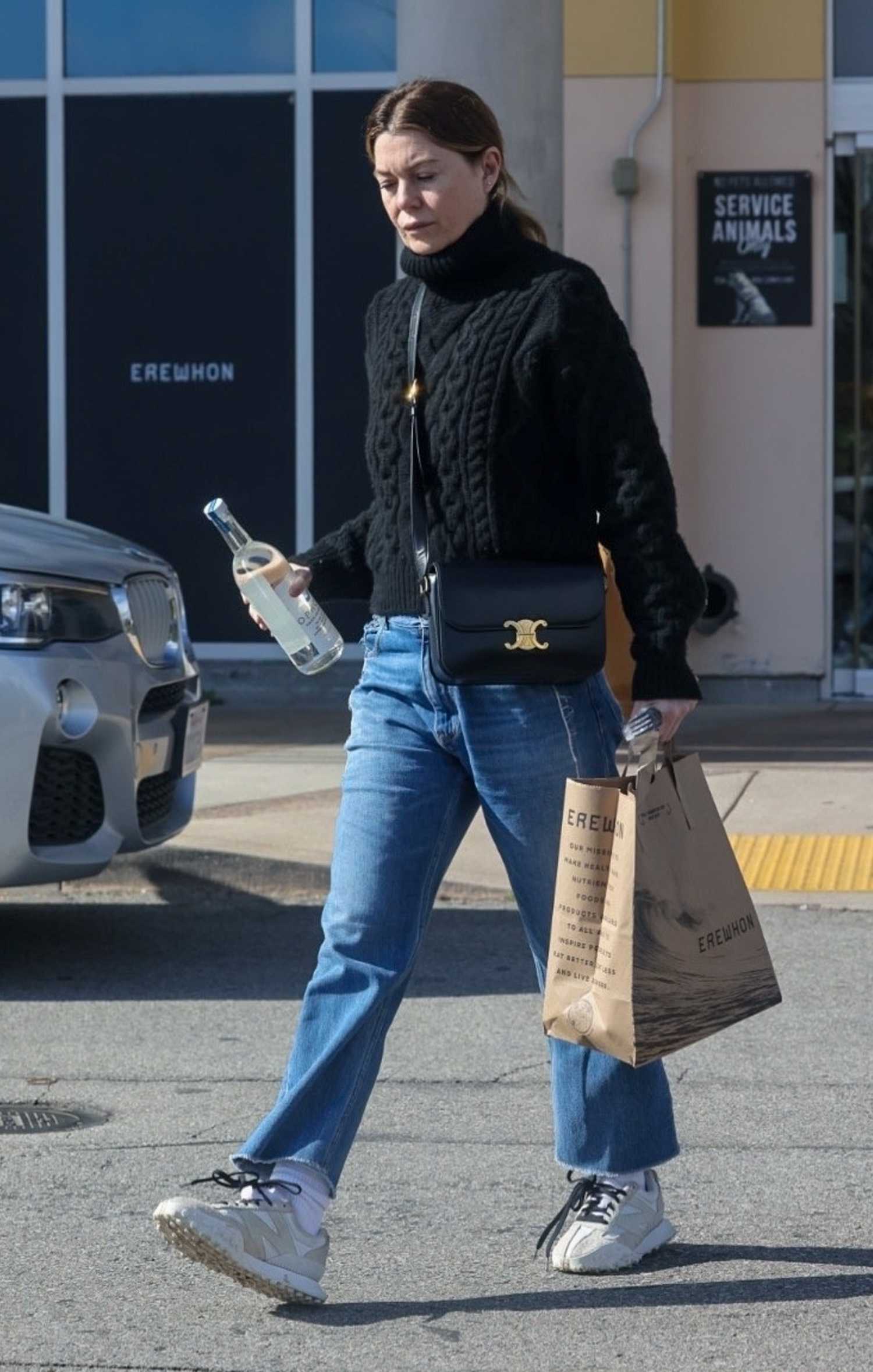 Ellen Pompeo in a Black Sweater Leaves Erewhon Market in Calabasas ...