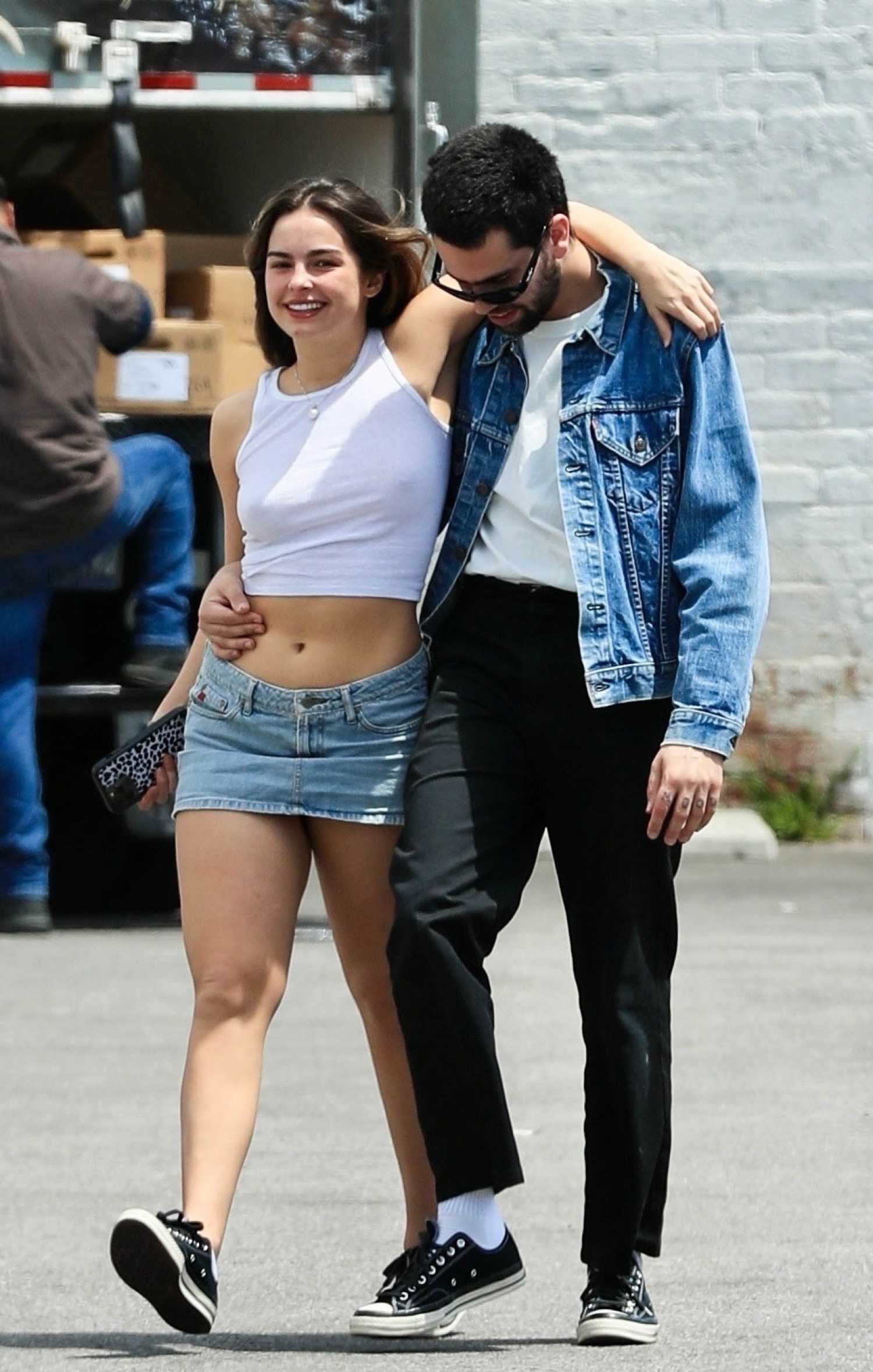 Addison Rae in a White Top Was Seen Out with Her Boyfriend Omar Fedi in ...