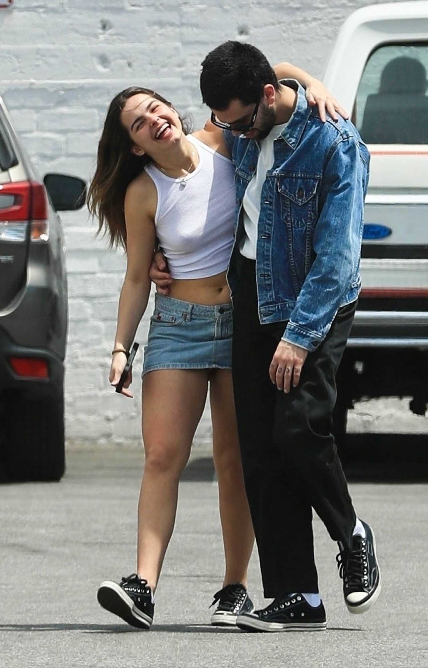 Addison Rae in a White Top Was Seen Out with Her Boyfriend Omar Fedi in ...