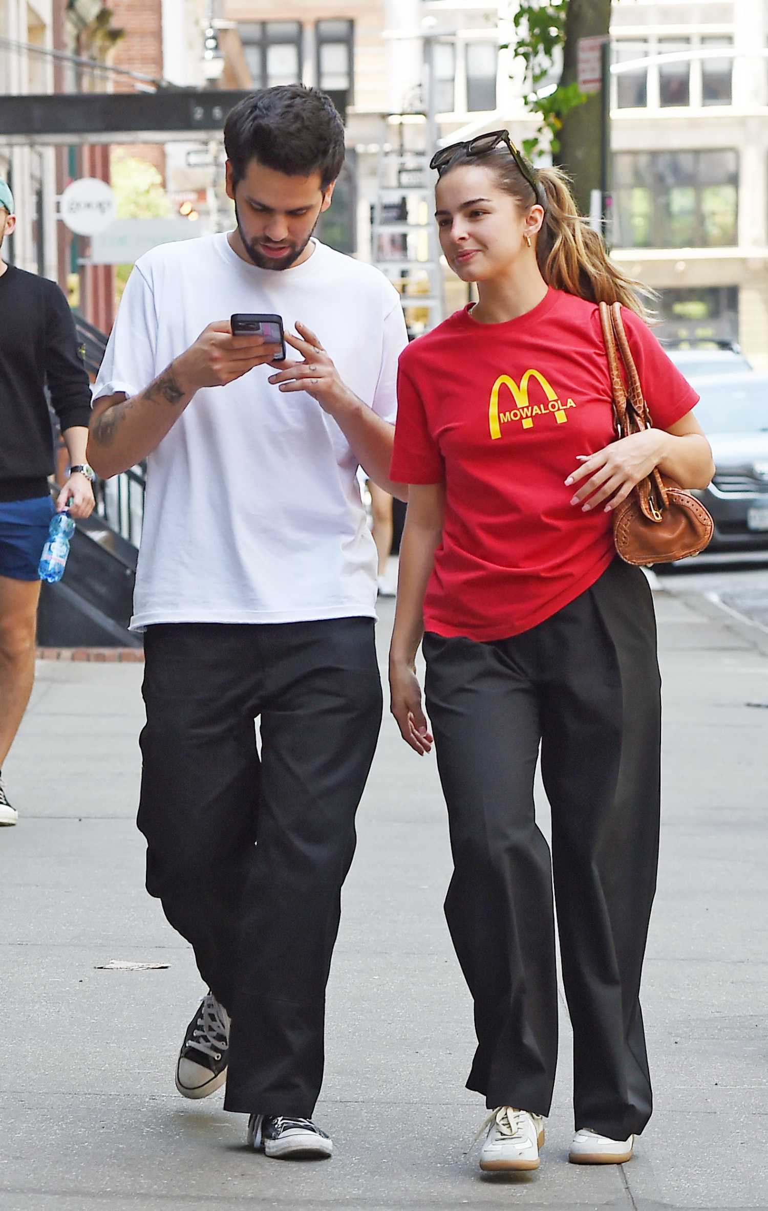 Addison Rae in a Red Tee Was Seen Out with Her Boyfriend Omer Fedi in ...