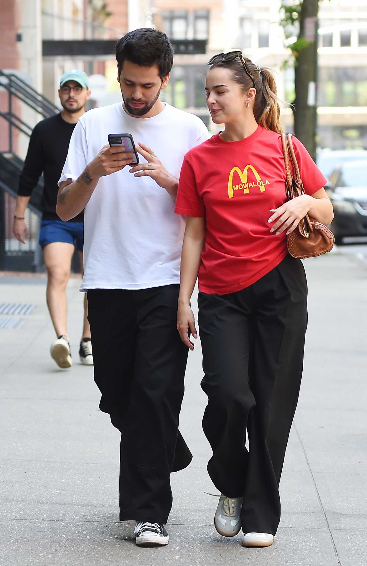 Addison Rae in a Red Tee Was Seen Out with Her Boyfriend Omer Fedi in ...