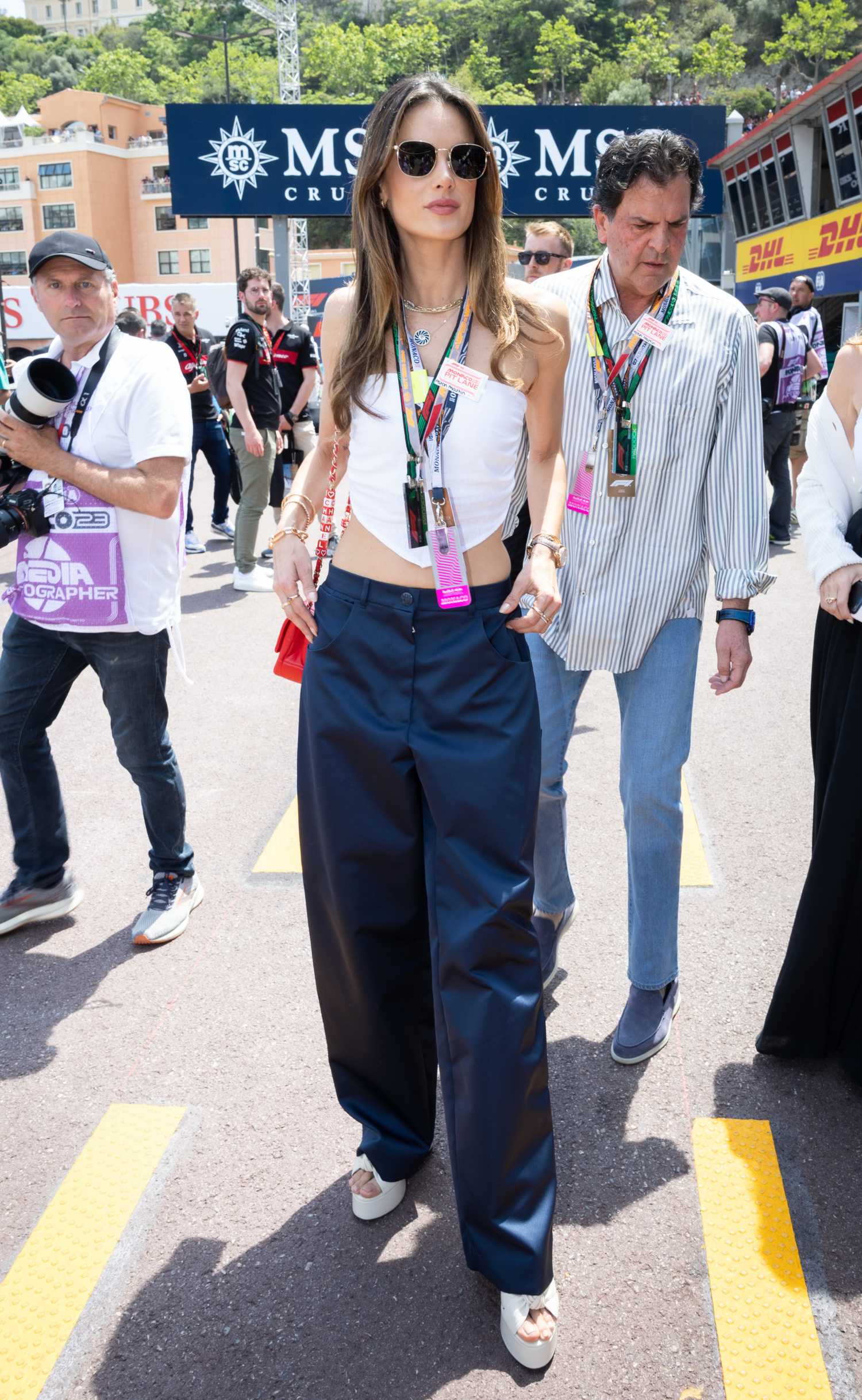 Alessandra Ambrosio in a White Top Attends the F1 Grand Prix in Monaco ...