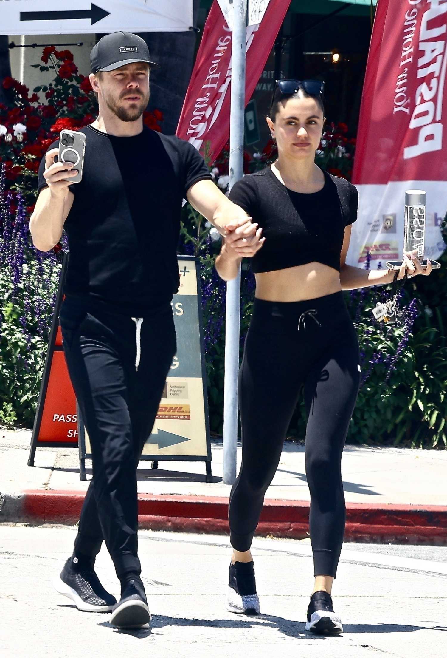Hayley Erbert in a Black Leggings Was Seen Out with Derek Hough in ...
