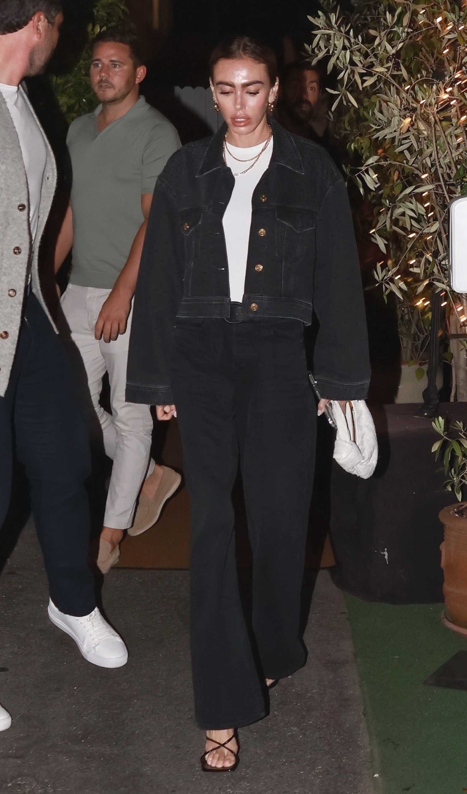 Petra Ecclestone in a Black Denim Jacket Leaves Giorgio Baldi in Santa ...