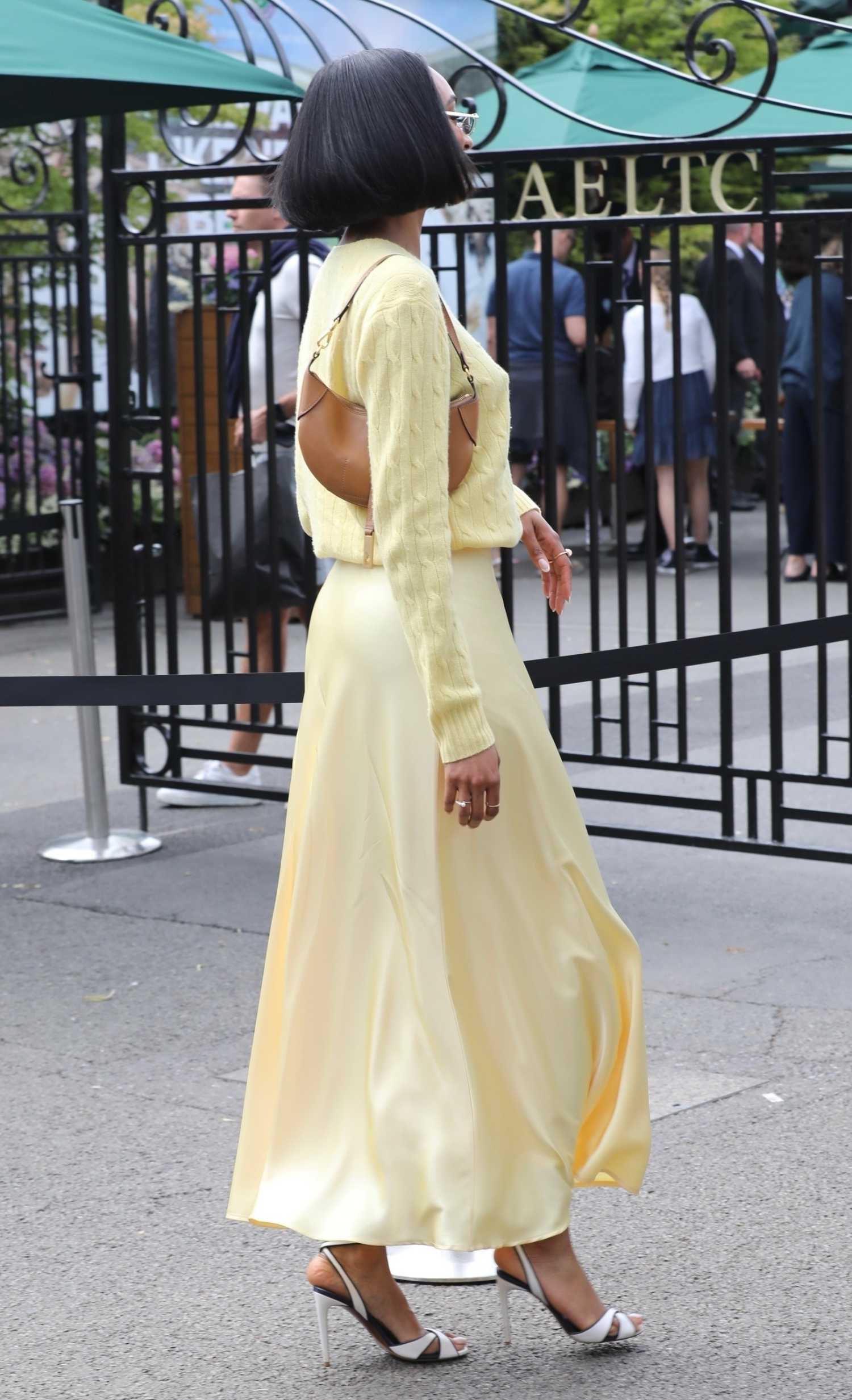 Jourdan Dunn in a Yellow Ensemble Was Seen During 2023 Wimbledon Tennis ...