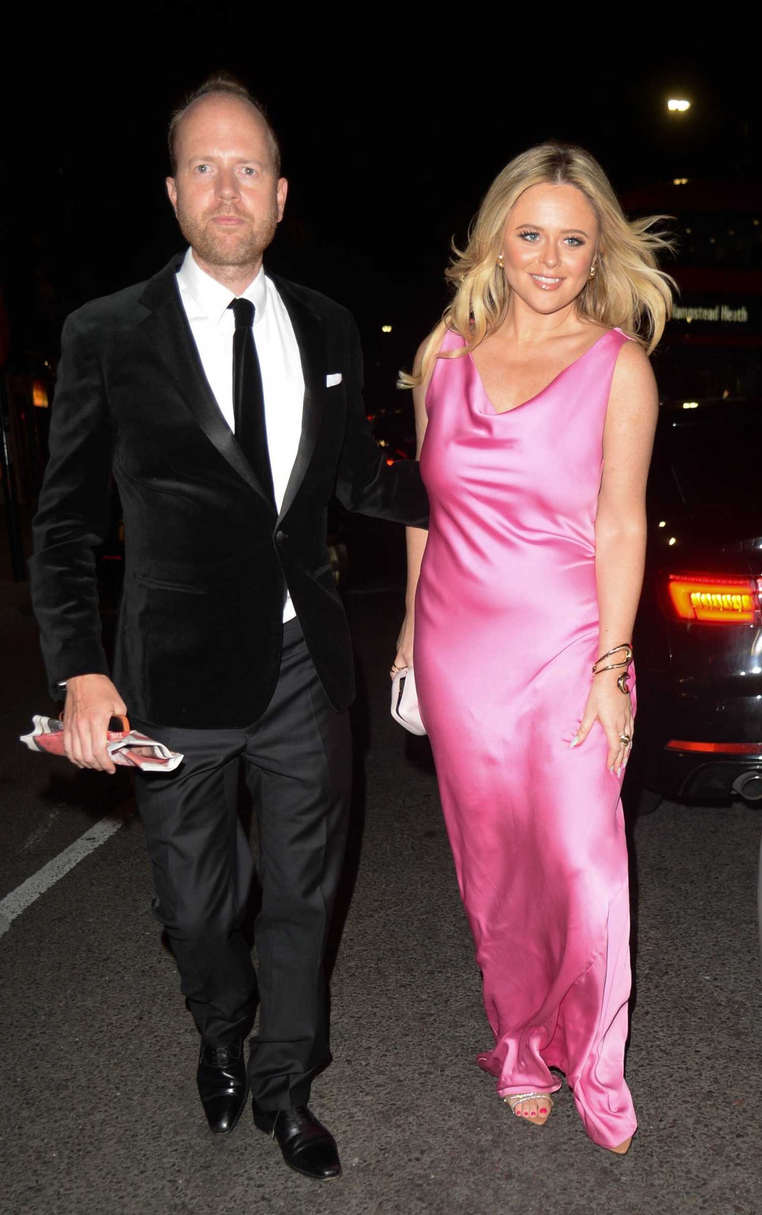 Emily Atack in a Pink Dress Arrives at The Sun’s Who Cares Wins Awards ...