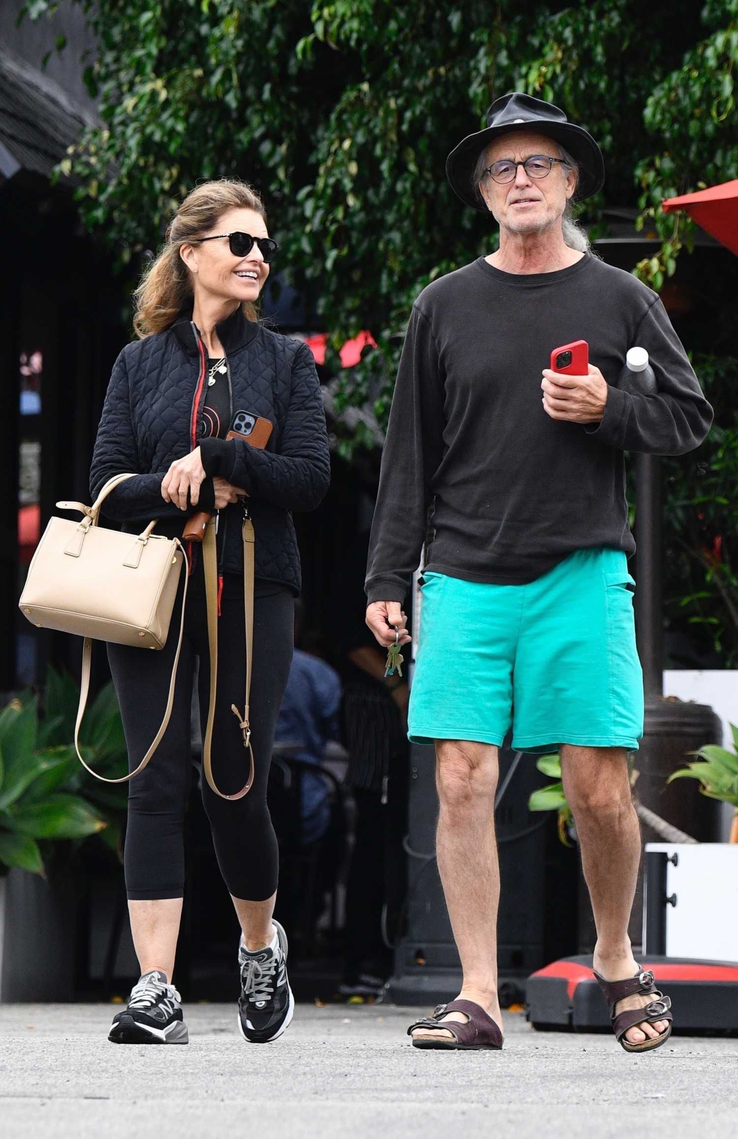 Maria Shriver in a Black Jacket Enjoys Lunch with Her Brother Bobby ...