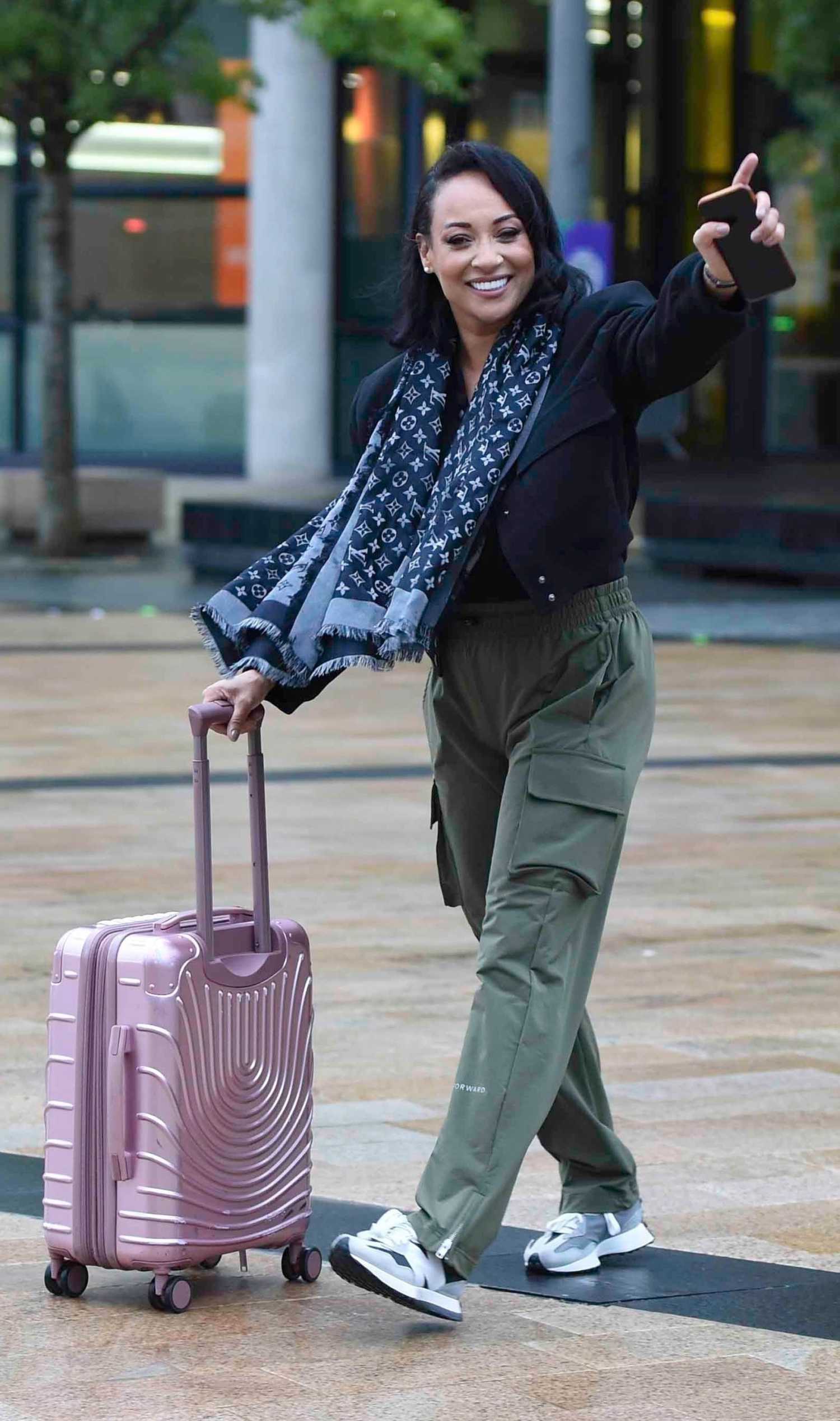 Lisa Maffia in an Olive Pants Leaves the BBC Breakfast Studios in ...